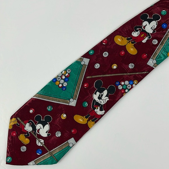 Disney | Accessories | Vtg Mickey Mouse Pool Table Billiards Tie 375 ...